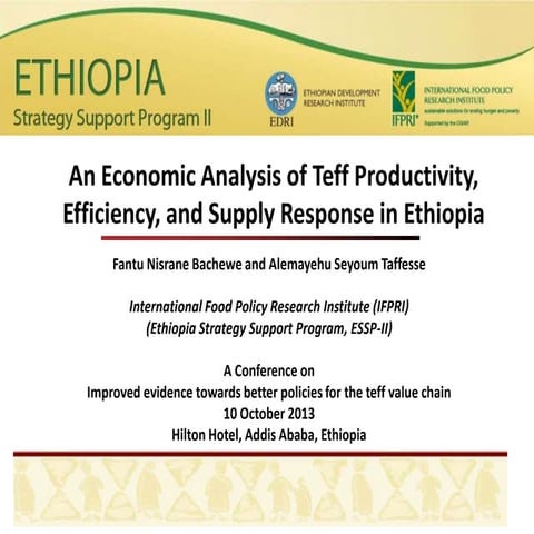 An economic analysis of teff productivity, efficiency, and supply ...