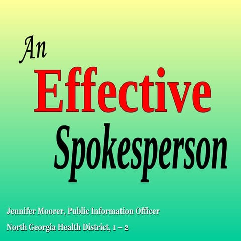 An Effective Spokesperson | PPT