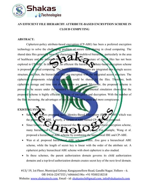 An Efficient File Hierarchy Attribute Based Encryption Scheme In Cloud 6583