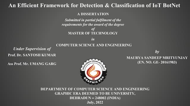 An Efficient Framework For Detection And Classification Of Iot Botnetpptx Free Download