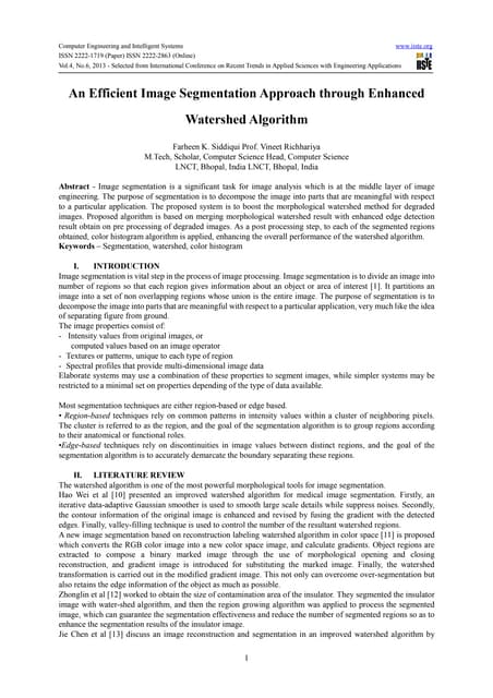 An efficient image segmentation approach through enhanced watershed ... An efficient image segmentation approach through enhanced watershed ...