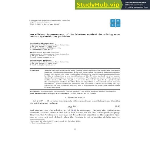 An Efficient Improvement Of The Newton Method For Solving Nonconvex Optimization Problemspdf