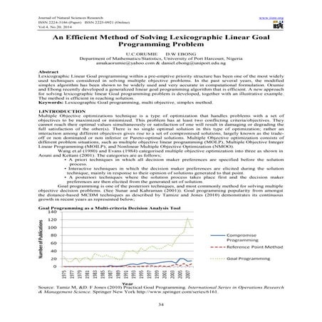 An Efficient Method Of Solving Lexicographic Linear Goal Programming Problem Pdf