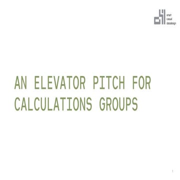 An elevator pitch for calculations groups | PDF