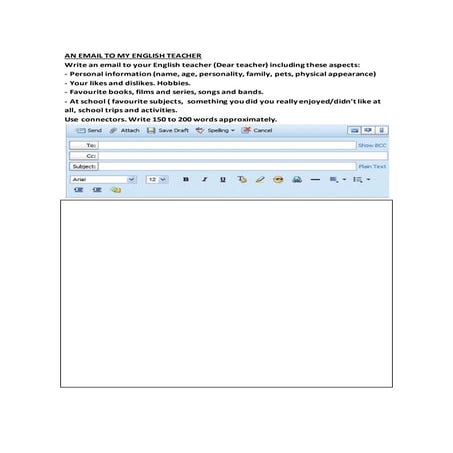 An email to my english teacher | PDF