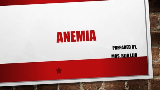 What is Anemia? Class 4 level teaching Science | PPTX