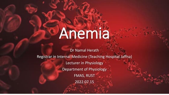 Anemia - Types, Pathophysiology, Clinical Manifestations, Etiology ...