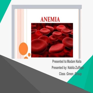 Anemia | PPTX | Blood Disorders | Diseases and Conditions