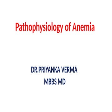 PATHOPHYSIOLOGY OF ANEMIA IRON DEFICIENCYpptx | PPTX