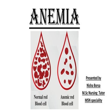 Comprehensive Overview of Anemia: Causes, Symptoms, and Management | PDF