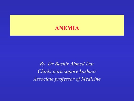 Anemia and its classification | PPT