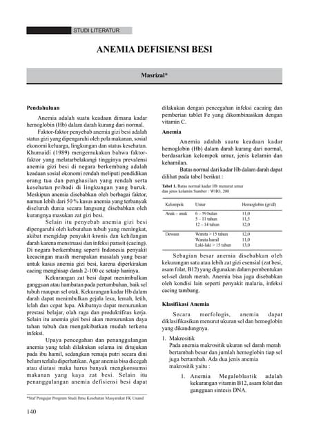 patofisiologi anemia defisiensi besi | PPT