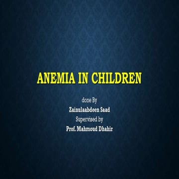Anemia in children 2014 | PPT