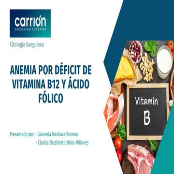 Anemia por déficit de vitamina b12 y Ácido fólico | PDF