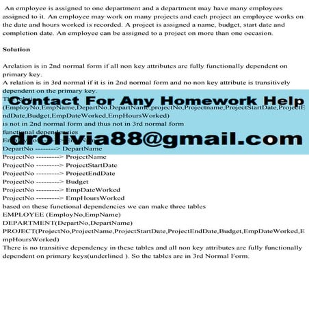 An employee is assigned to one department and a department may have m.pdf