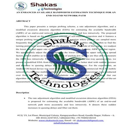 An enhanced available bandwidth estimation technique for an end to-end network path | PDF