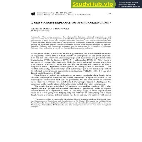A Neo-Marxist Explanation Of Organized Crime | PDF