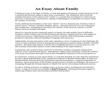 An Essay About Family | PDF