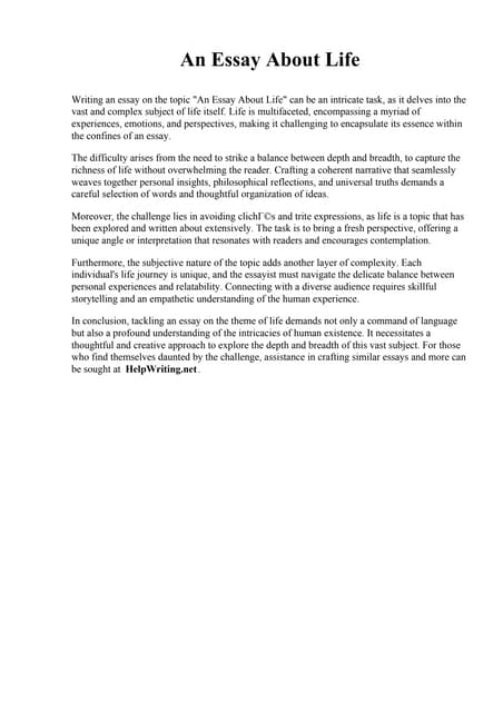 Sample Essay About Life.pdf