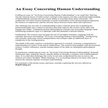 An Essay Concerning Human Understanding Pdf