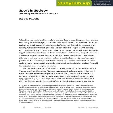 An Essay On Brazilian Football | PDF