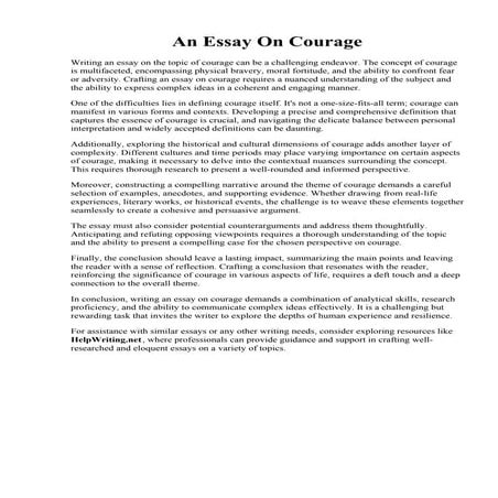 An Essay On Courage | PDF