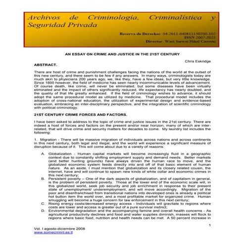 An essay on crime 21st century | PDF | Crime & Harmful Acts to ...