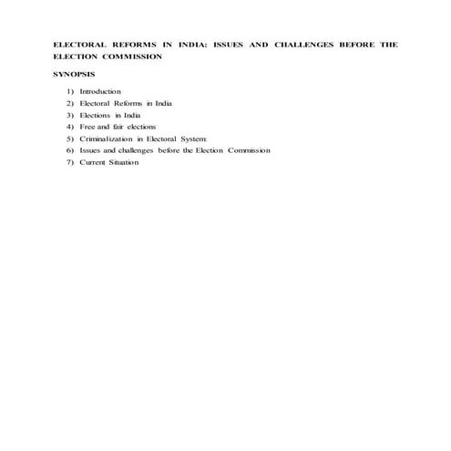 An essay on_electoral_reforms_in_india | DOCX | Civic affairs | Politics