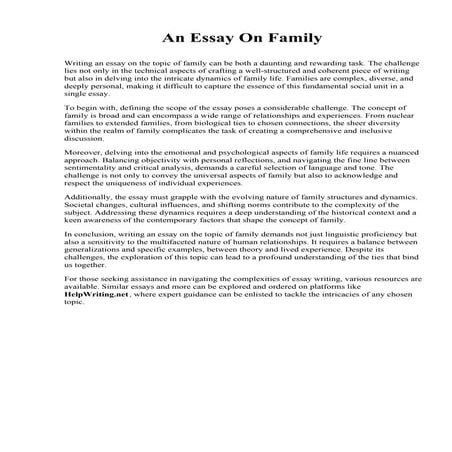 Write Essay On My Family. Folsom Lake College | PDF
