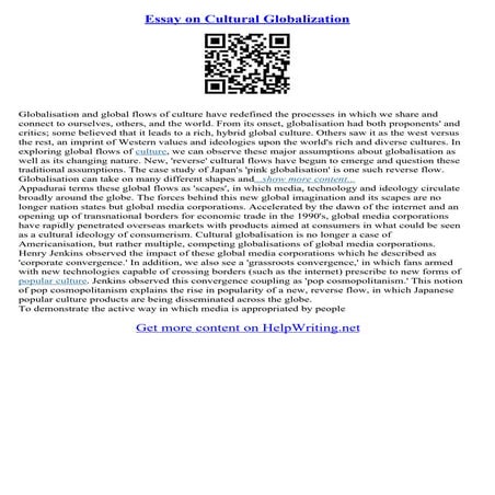 An Essay On Globalization | PDF | Economy | Business and Finance