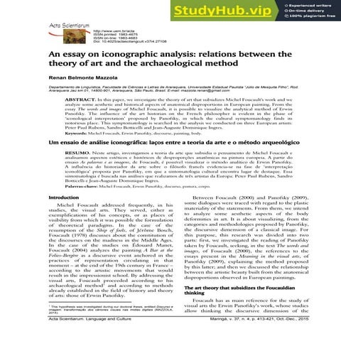 An Essay On Iconographic Analysis Relations Between The Theory Of Art ...