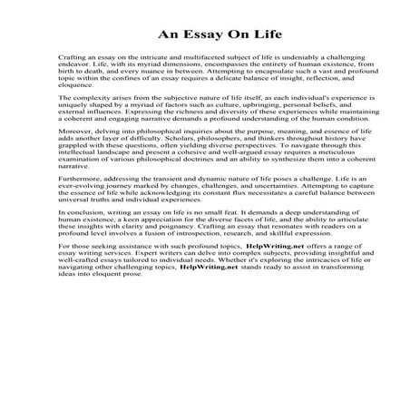 Life Definition Essay | PDF