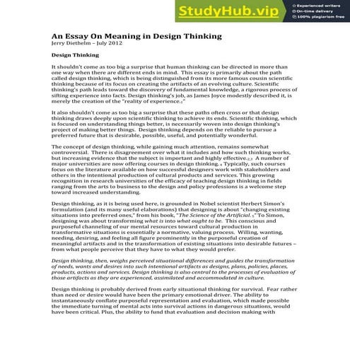 An Essay On Meaning In Design Thinking | PDF