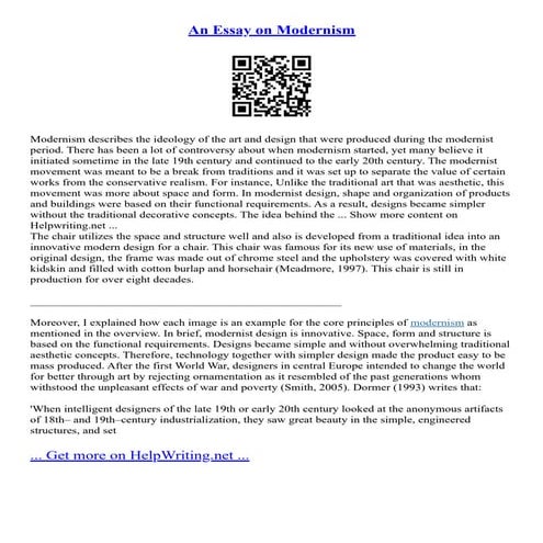 An Essay On Modernism | PDF
