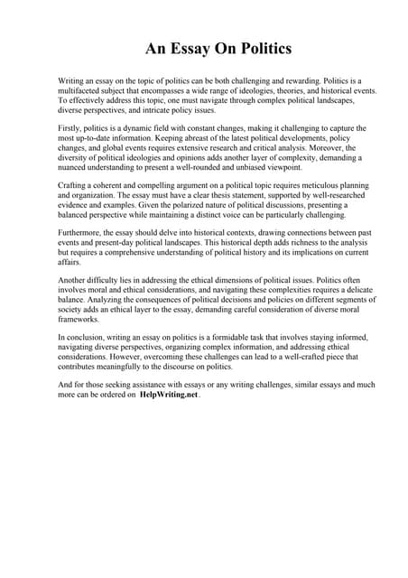 Political Ideology Essay.pdf | Politics