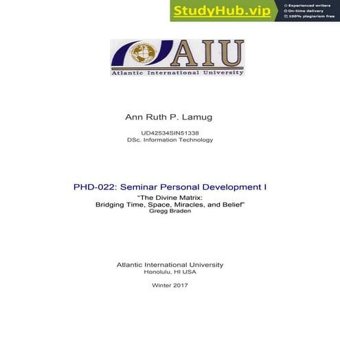 An Essay on quot The Divine Matrix quot by Gregg Braden.pdf | Physics ...