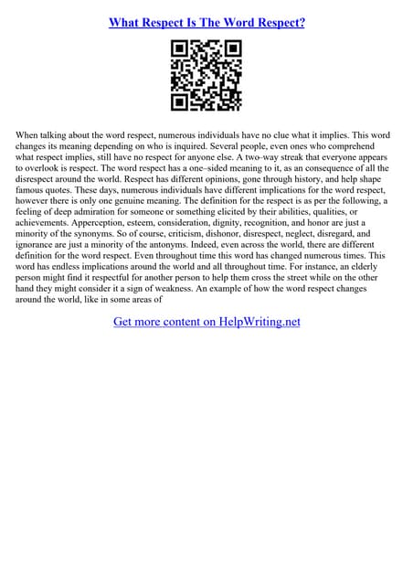 Respect powerpoint 26 slides | PPT