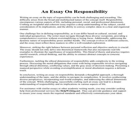 An Essay On Responsibility.pdf