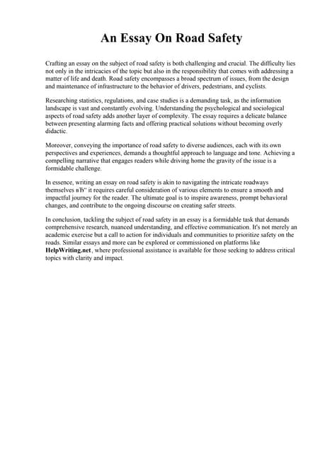 Safety Essay. Eastern Florida State College | PDF