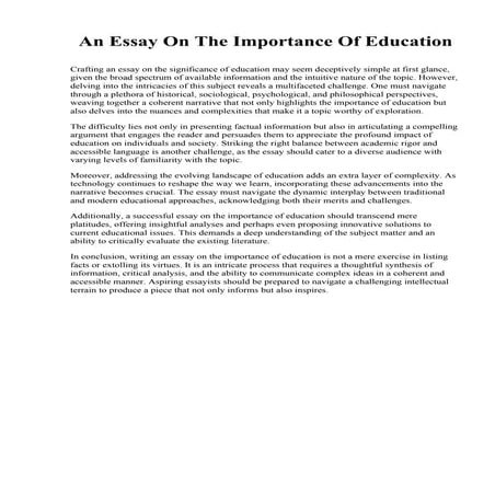 An Essay On The Importance Of Education.pdf