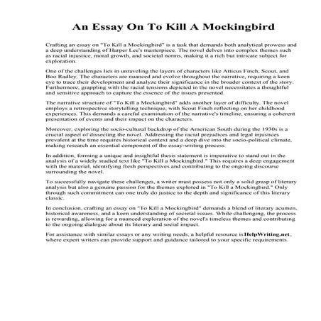 An Essay On To Kill A Mockingbird.pdf