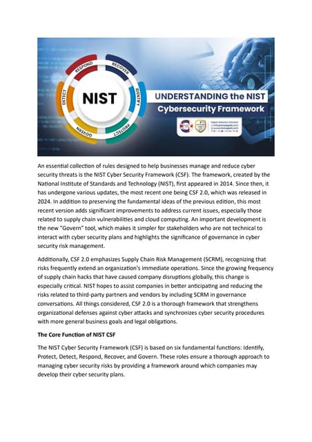 NIST Cybersecurity Framework (CSF) 2.0: What has changed? | PDF