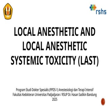 Anestesi Lokal dan Local anesthetic systemic toxicity - pptx | PPTX