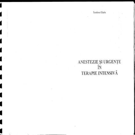 Anestezie si urgente in terapie intensiva (olariu) | PDF