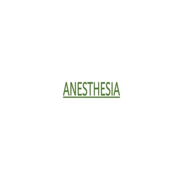 Comprehensive Guide to Anesthesia: Types, Techniques, and Applications ...