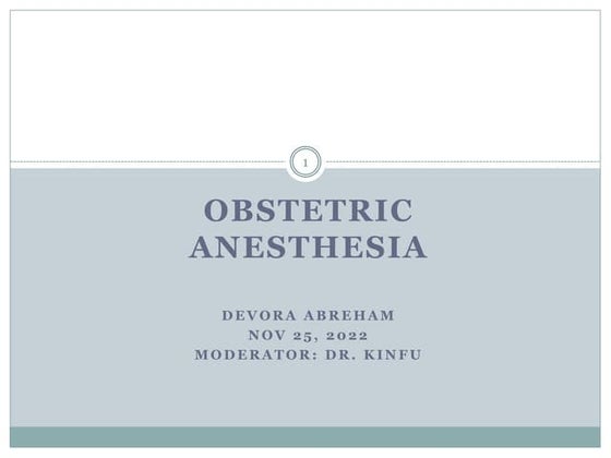 Anathesia in patients with preeclampsia | PPTX | Pregnancy | Reproductive Health