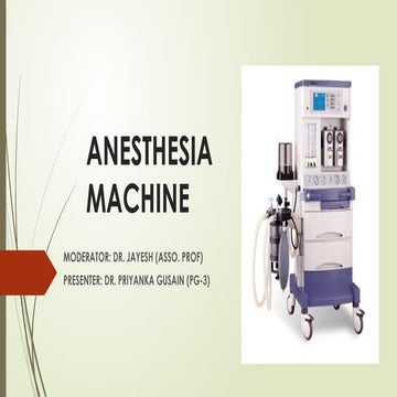 High pressure system- Anaesthesia Machine | PPTX