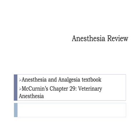 Anesthesia review | PPTX