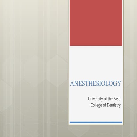 Lecture in Dental Anesthesiology ppt slides | PPTX