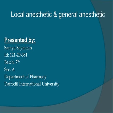 Anesthesia ppt | PPTX